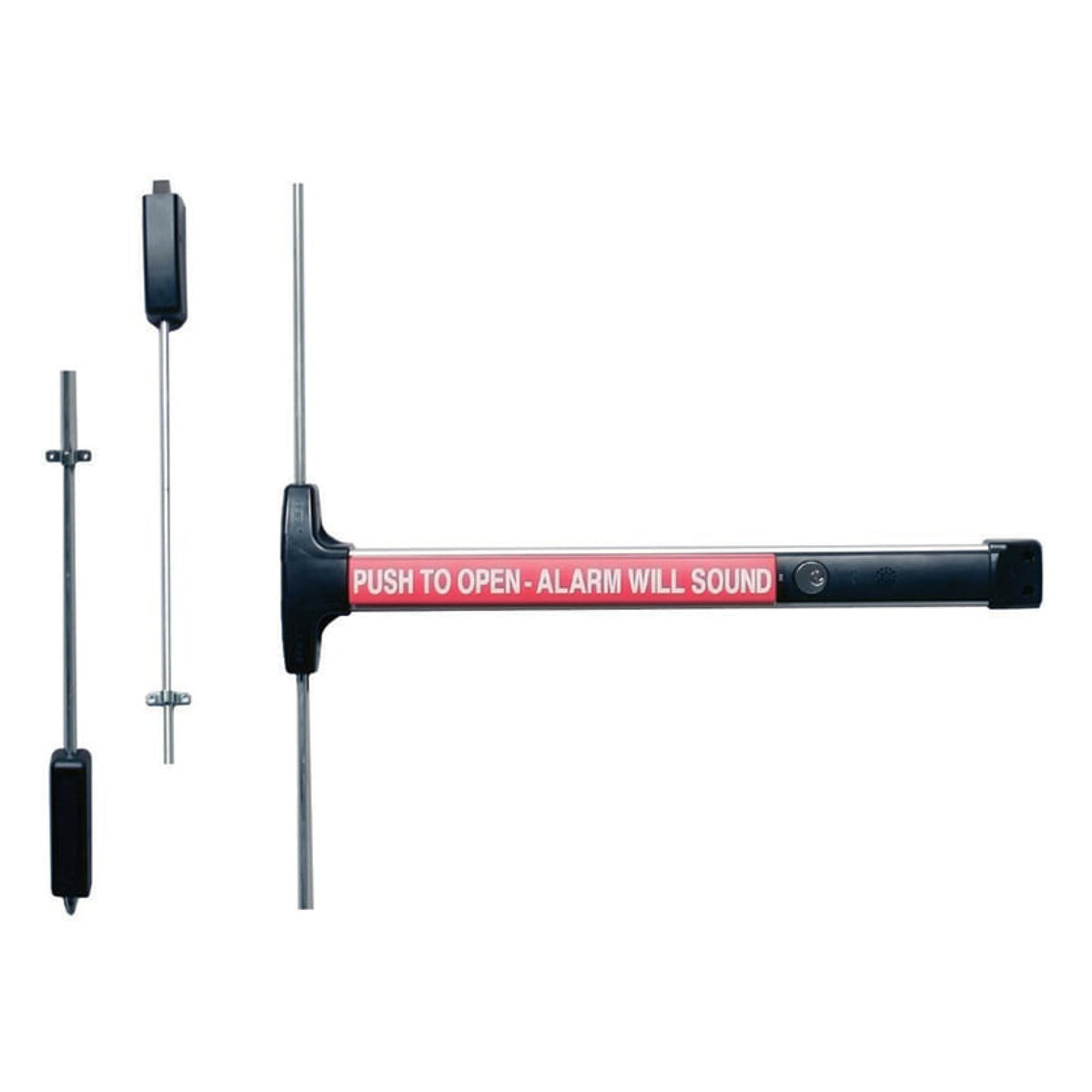 Detex V50 Surface Vertical Rod Exit Device with Exit Alarm with Batter ...